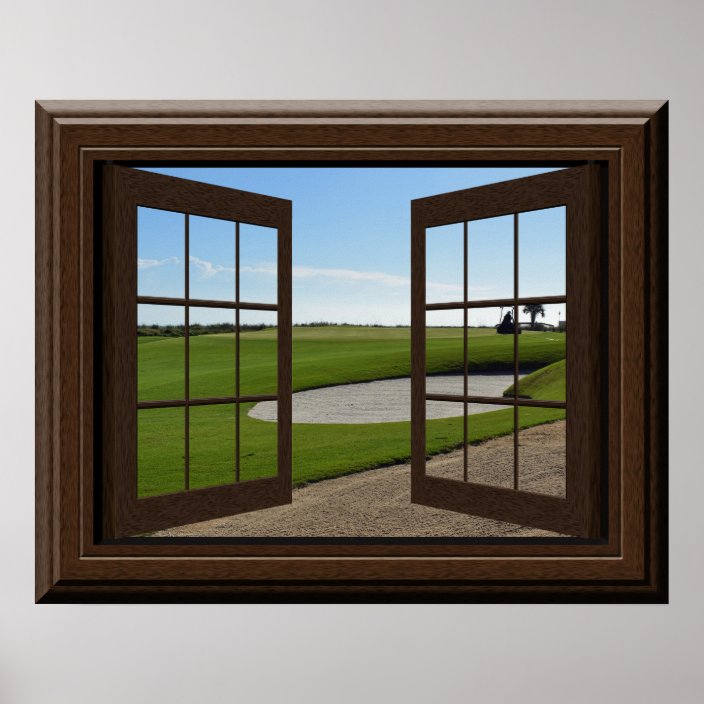 Beautiful Fake Window View Golf Course Poster | Zazzle.com