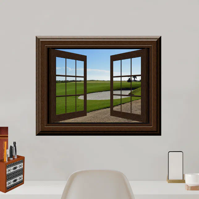 Beautiful Fake Window View Golf Course Poster | Zazzle