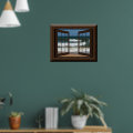 Beautiful Fake Window View Ocean Beach Waves Poster | Zazzle