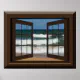 Beautiful Fake Window View Ocean Beach Waves Poster | Zazzle