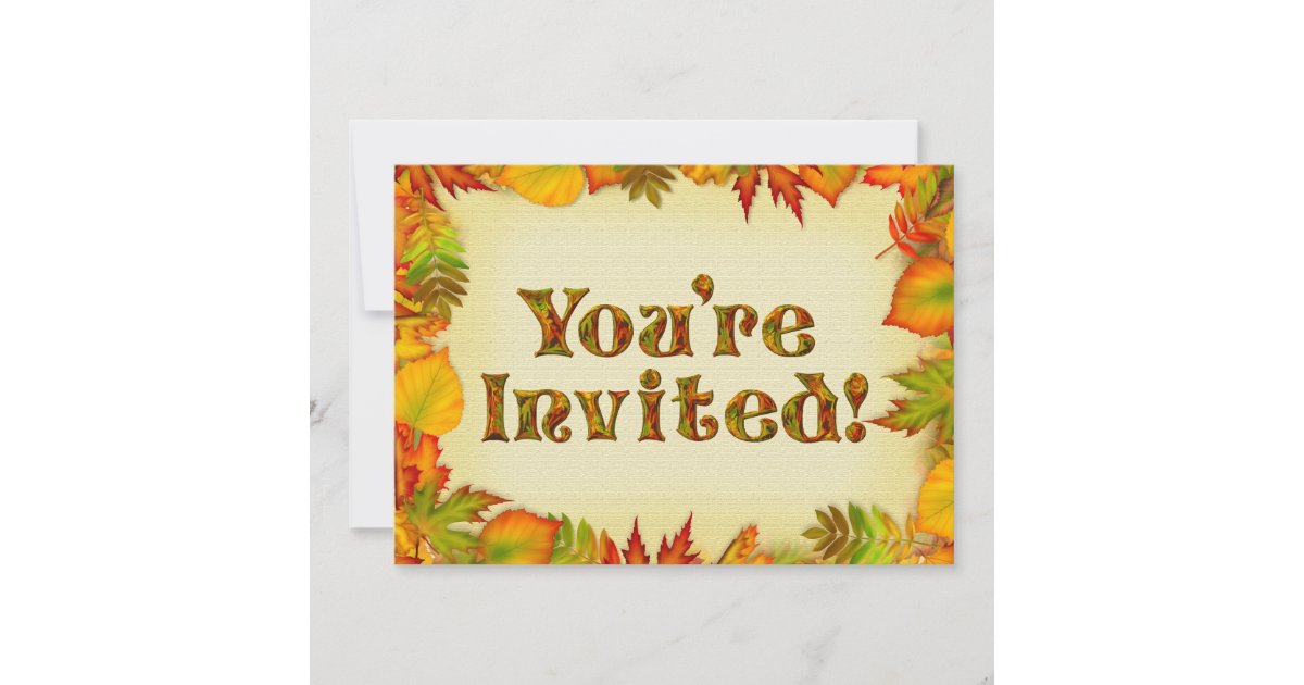 Beautiful Fall/Autumn Birthday Party Invitation | Zazzle