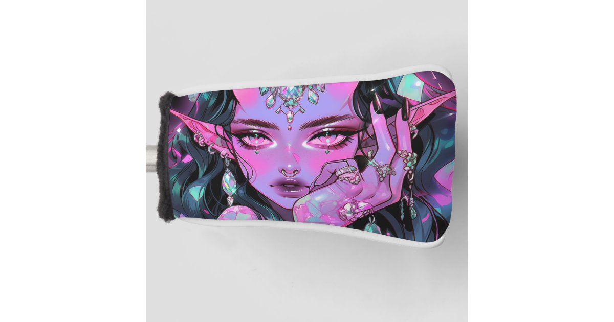 Beautiful Fantasy Demon Elf Anime Girl Golf Head Cover | Zazzle