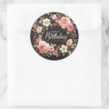 Beautiful Floral Birthday sticker: "HappyBirthday" Classic Round ...