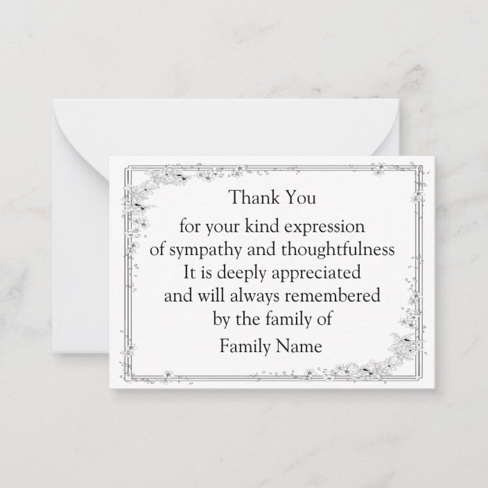 Beautiful Floral Frame Thank You Card | Zazzle.com