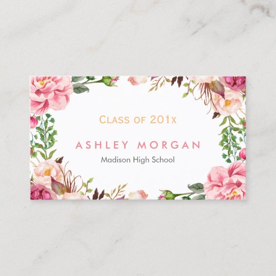 Beautiful Floral Graduate Students Graduation Calling Card | Zazzle.com