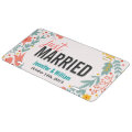 Beautiful Floral Just Married Wedding Decoration License Plate | Zazzle