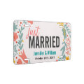 Beautiful Floral Just Married Wedding Decoration License Plate | Zazzle