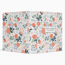 Beautiful Floral Pattern Girly Binder | Zazzle