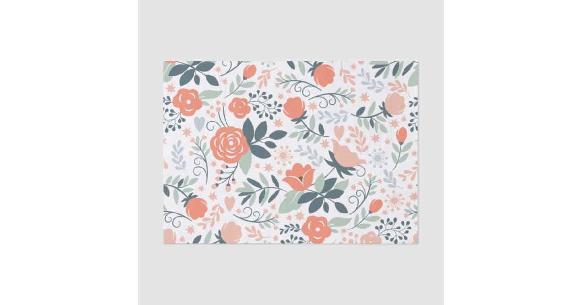 Beautiful Floral Pattern Girly Tissue Paper | Zazzle