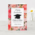 Beautiful Floral Pink Graduation Card | Zazzle