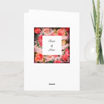 Beautiful Floral Pink Graduation Card | Zazzle