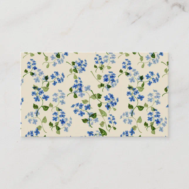 Beautiful floral seamless pattern forget-me-not bl business card | Zazzle
