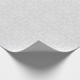 Beautiful Floral White Damask Design Wrapping Paper | Zazzle