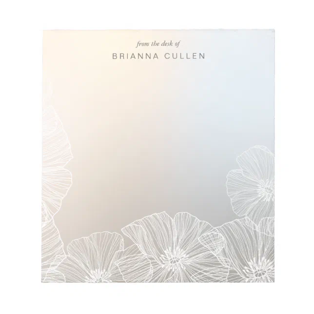 Beautiful Flower Floral Personalized Notepad | Zazzle