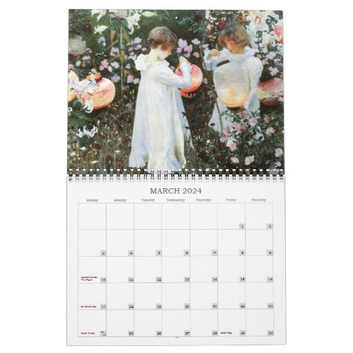 Beautiful Flower Painting Fine Art Calendar | Zazzle