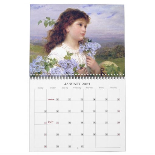Beautiful Flower Painting Fine Art Calendar | Zazzle
