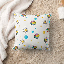 Beautiful flowers cute pattern for Kids Room Throw Pillow | Zazzle