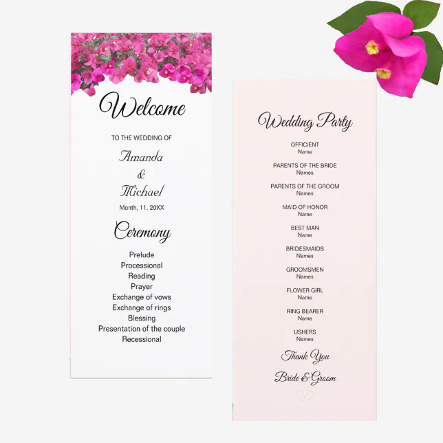 Beautiful Flowers Wedding Program | Zazzle