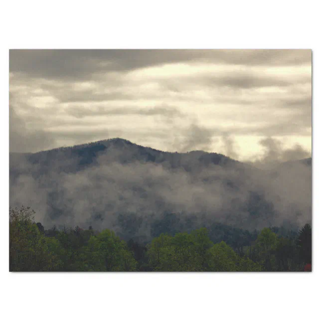 Beautiful Foggy Mountain Landscape Photo Tissue Paper | Zazzle