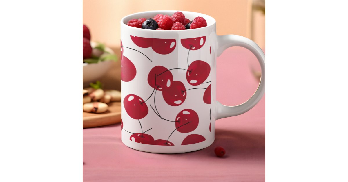 Beautiful Fresh Red Cherry Themed Coffee Mug | Zazzle