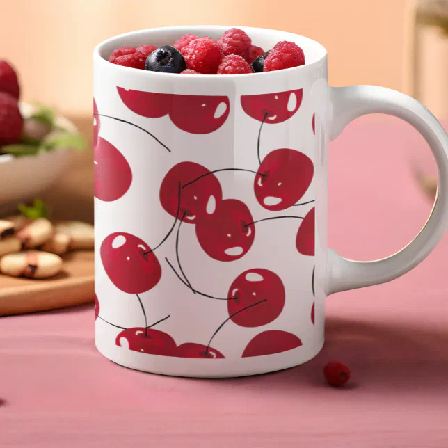 Beautiful Fresh Red Cherry Themed Coffee Mug | Zazzle