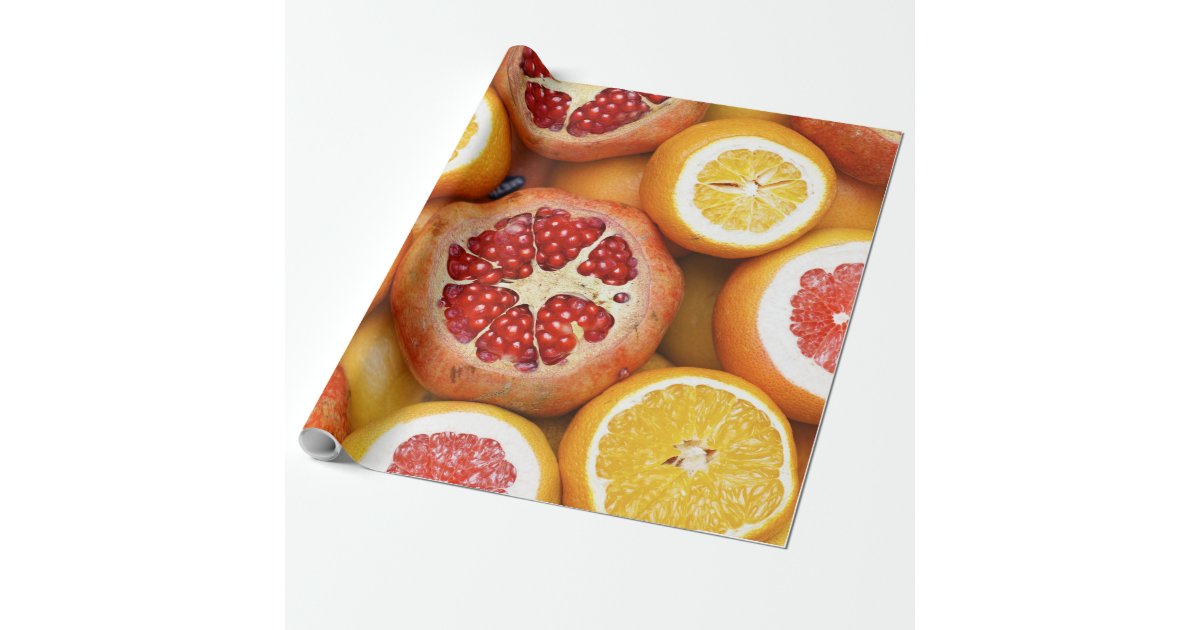 Beautiful Fruits And Vegetables Wrapping Paper | Zazzle