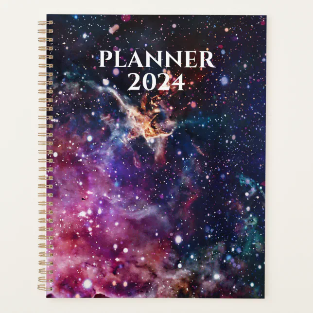 Beautiful Galaxy Out Space Starry Night Planner | Zazzle