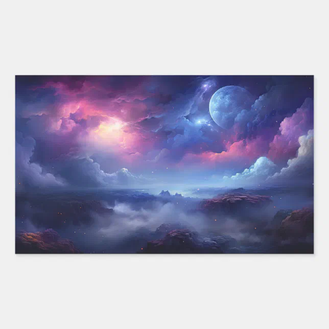 Beautiful Galaxy Outer Space Cosmic Universe Rectangular Sticker | Zazzle