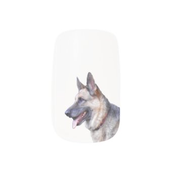 Beautiful German Shepherd Dog Minx Nail Art | Zazzle