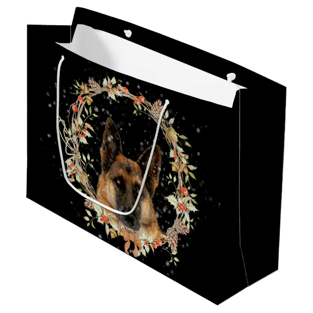 Beautiful German Shepherd Holiday Gift Bag | Zazzle