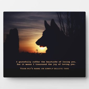 Beautiful German Shepherd Pet Memorial Plaque | Zazzle