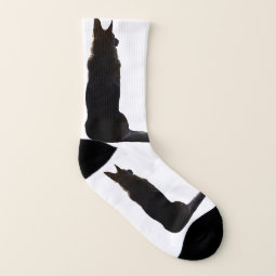 Beautiful German Shepherd Silhouette Socks | Zazzle