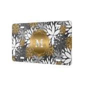 Beautiful girly trendy monogram floral license plate | Zazzle