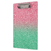 Beautiful girly trendypink green faux glitter clipboard | Zazzle
