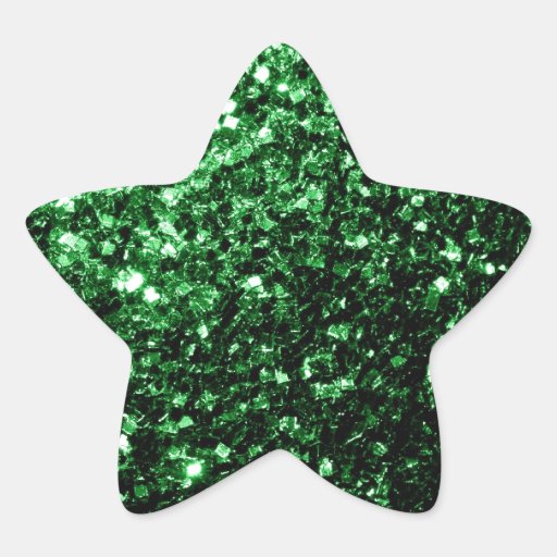 Beautiful Glamour Green glitter sparkles Star Sticker | Zazzle