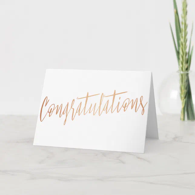 Beautiful gold rose "Congratulations" Card | Zazzle