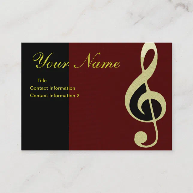 Beautiful Gold Treble Clef Business Card | Zazzle