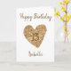 Beautiful Gold Watercolor Heart 13th Birthday Card | Zazzle