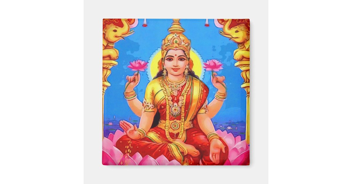 Beautiful Golden Lakshmi Diwali Goddess Magnet | Zazzle