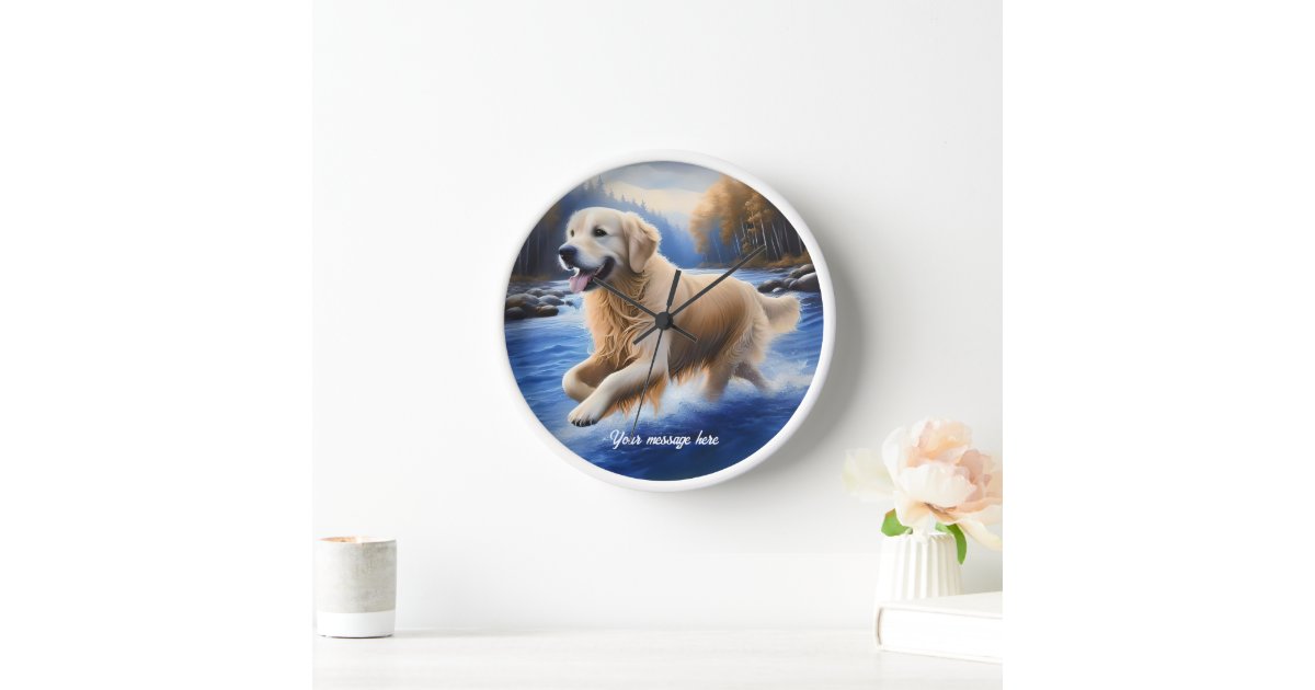 Beautiful Golden Retriever Clock | Zazzle