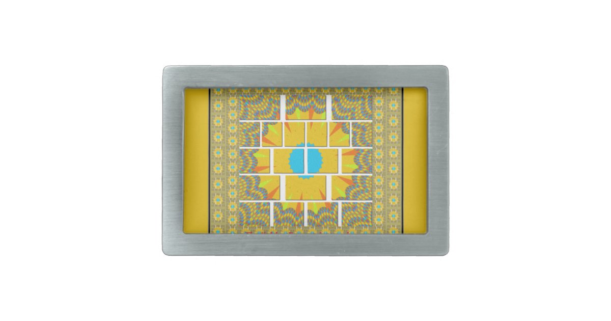 Beautiful golden yellow amazing graphic design belt buckle | Zazzle