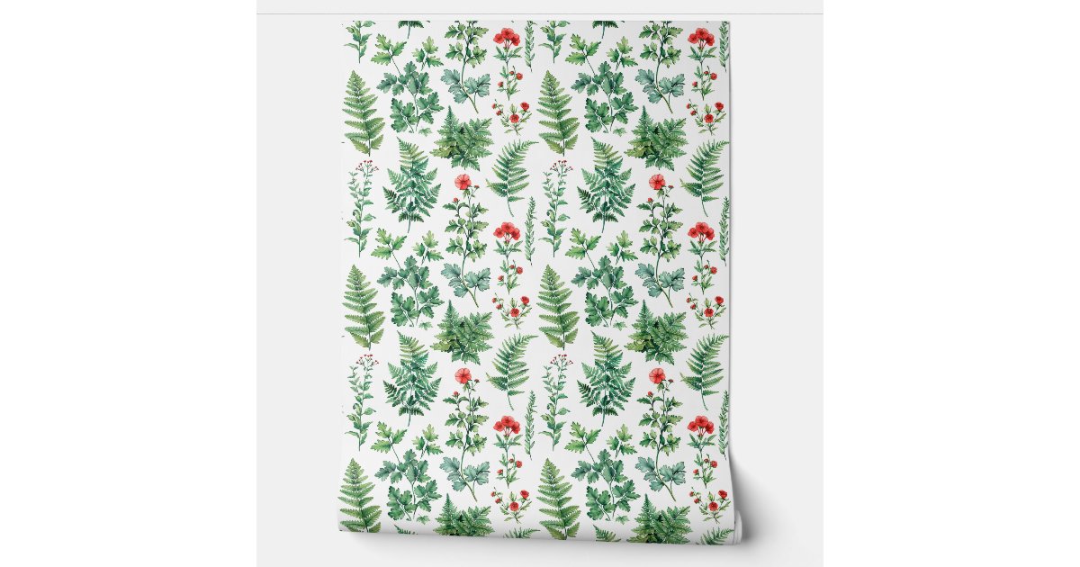 Beautiful graceful green twigs of different types wallpaper | Zazzle