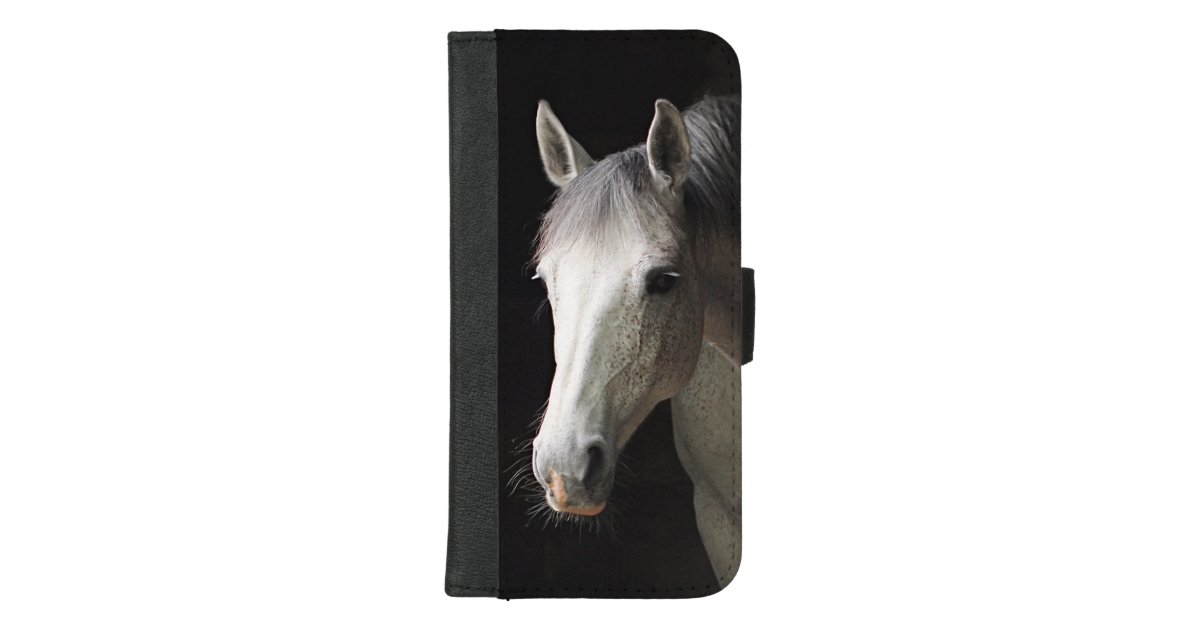 Beautiful Gray Mare Horse Animals iPhone Wallet Case | Zazzle