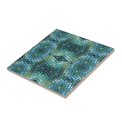 Beautiful Green And Blue Glass Mosaic Ceramic Tile Zazzle