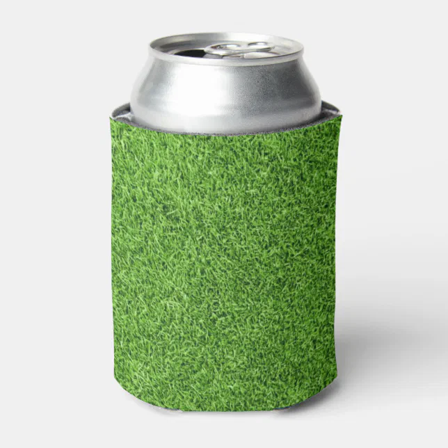 Beautiful green grass texture from golf course can cooler | Zazzle