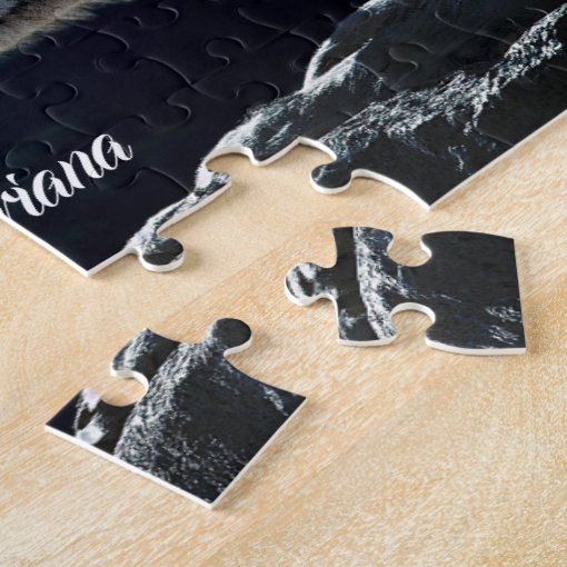 Beautiful Grey Wolves at Night Jigsaw Puzzle | Zazzle