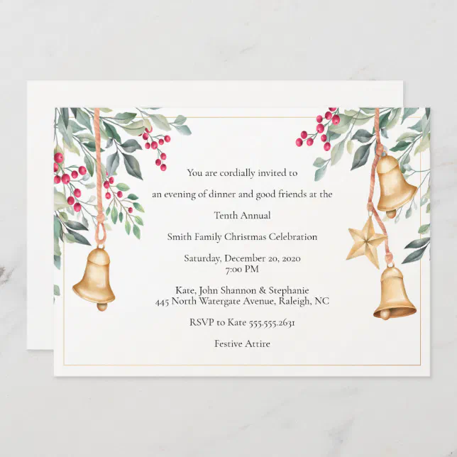 Beautiful Hand-drawn Christmas Party Invitation | Zazzle