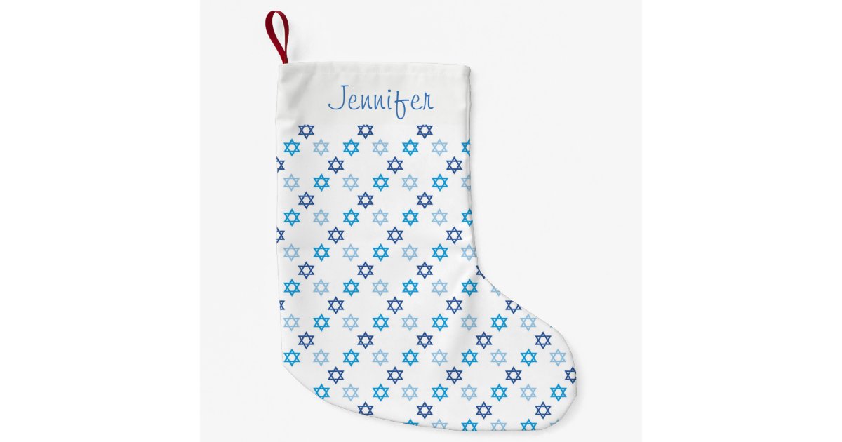 Beautiful Hanukkah Jewish Theme Star of David Small Christmas Stocking ...