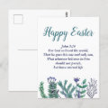 Beautiful Happy Easter John 3:16 Bible Verse Postcard | Zazzle