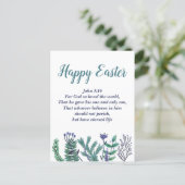 Beautiful Happy Easter John 3:16 Bible Verse Postcard | Zazzle